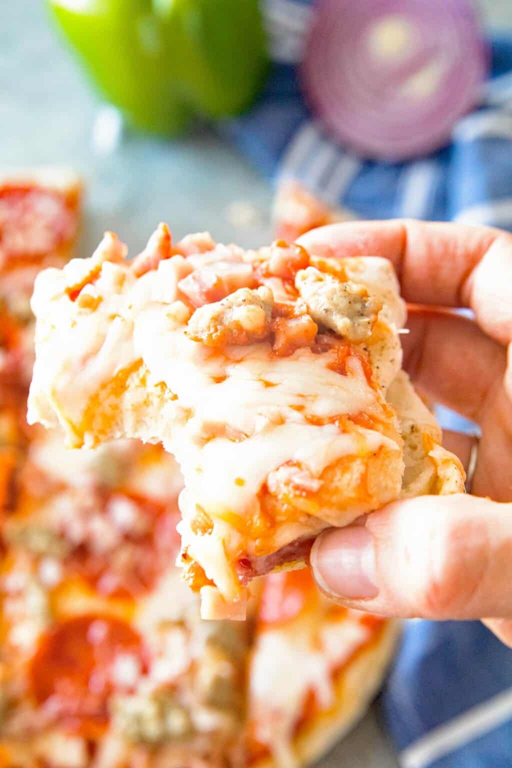 Grilled 3 Meat Pizza - Gimme Some Grilling