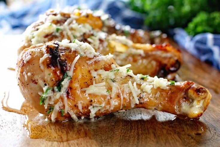 Garlic Parmesan Chicken Legs on the Grill - Gimme Some Grilling
