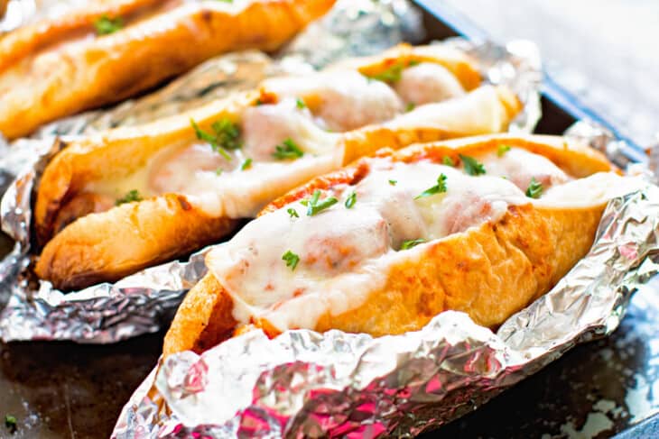 Grilled Meatball Subs - Gimme Some Grilling