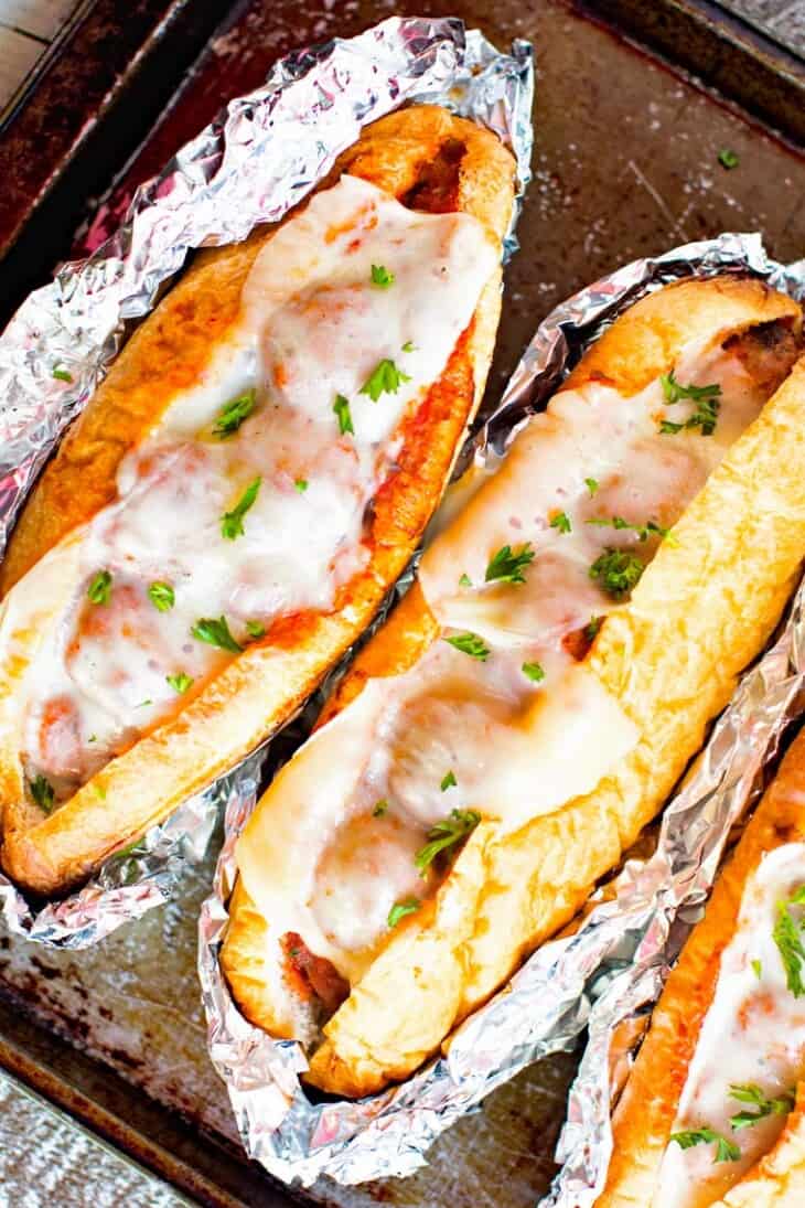 Grilled Meatball Subs - Gimme Some Grilling