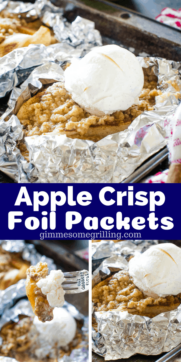 Campfire Apple Crisp Foil Packets - Gimme Some Grilling