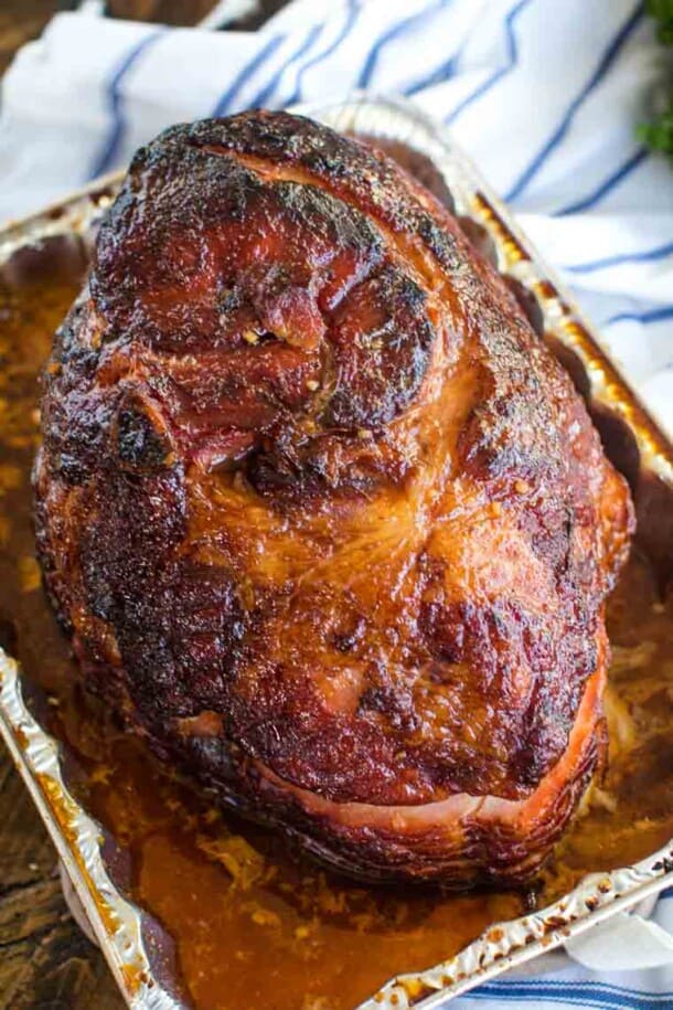 Double Smoked Ham with Glaze - Gimme Some Grilling
