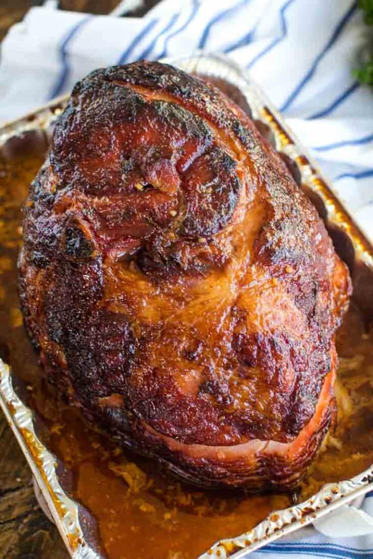 Double Smoked Ham with Glaze - Gimme Some Grilling