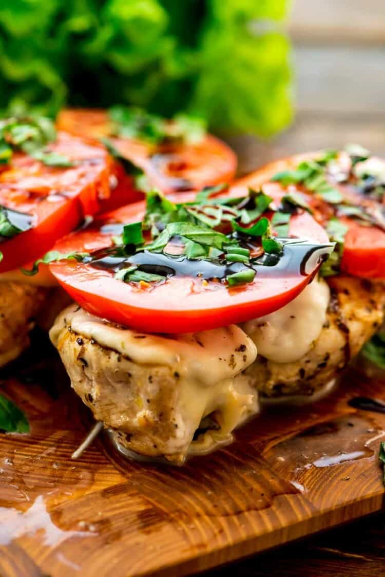 Chicken Caprese - 20 Minute Healthy Dinner! - Gimme Some Grilling