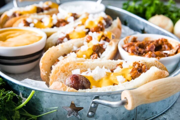 Chili Cheese Brats - Gimme Some Grilling