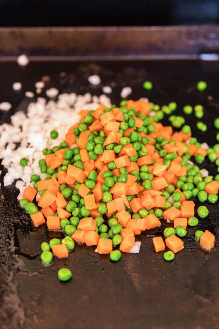 Blackstone Chicken Fried Rice - Gimme Some Grilling