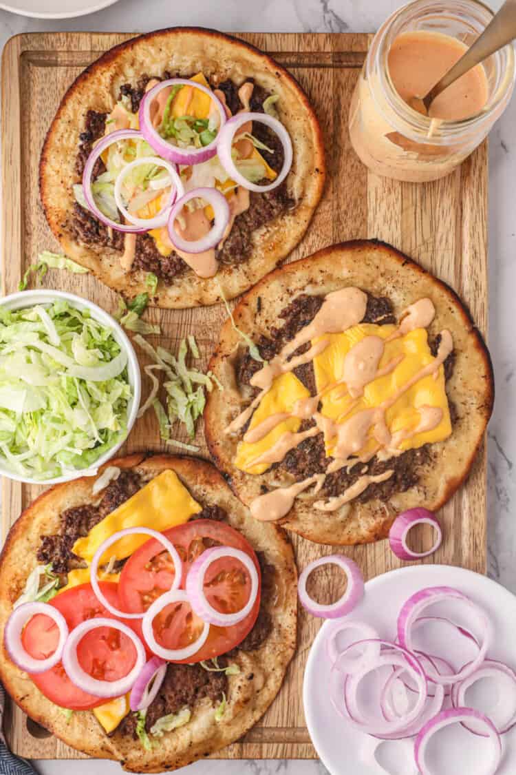 Smash Burger Tacos {Big Mac Tacos} - Gimme Some Grilling