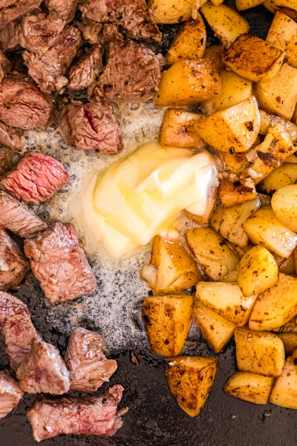 Blackstone Steak and Potatoes - Gimme Some Grilling