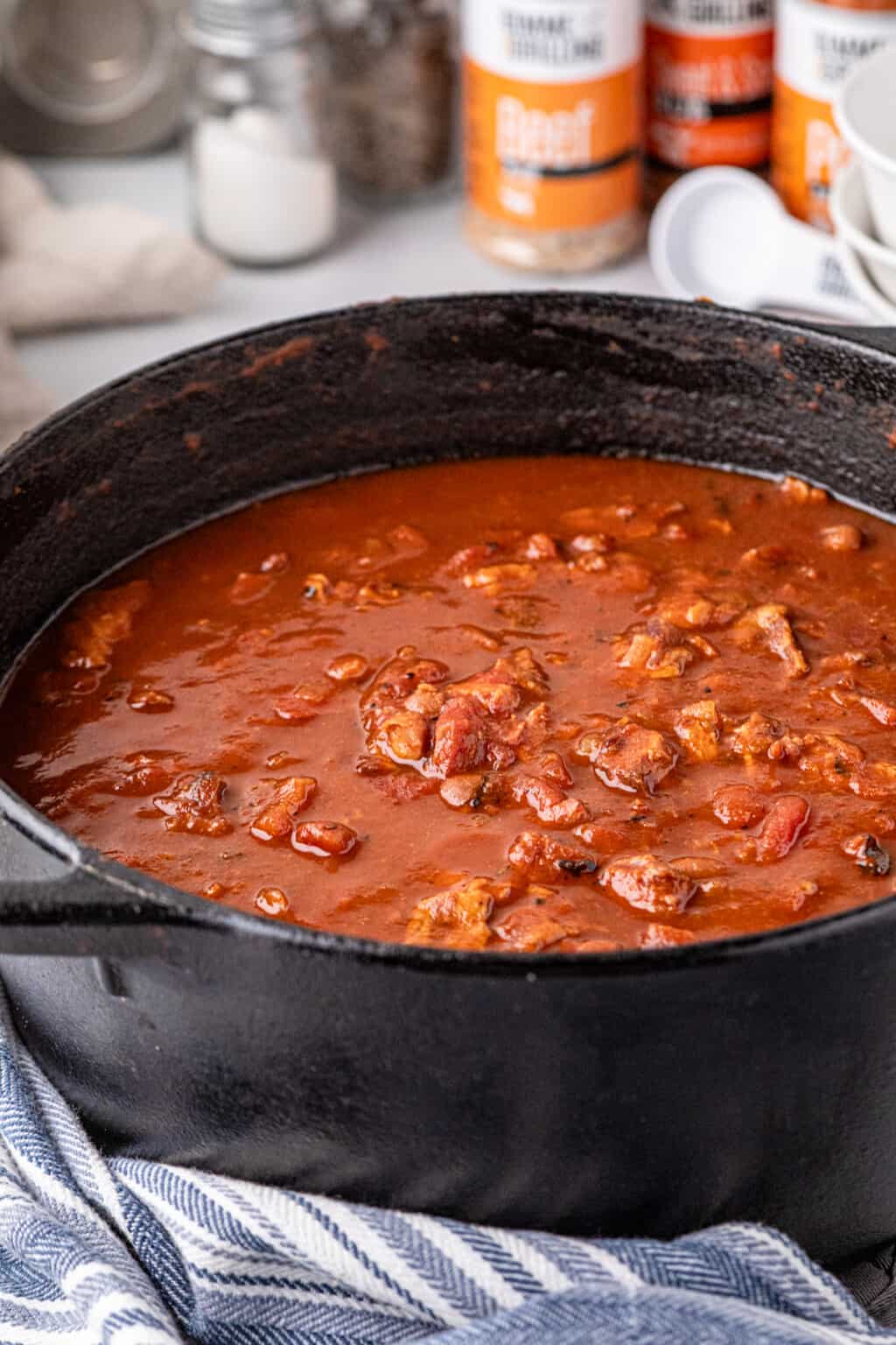 Smoked Brisket Chili - Gimme Some Grilling