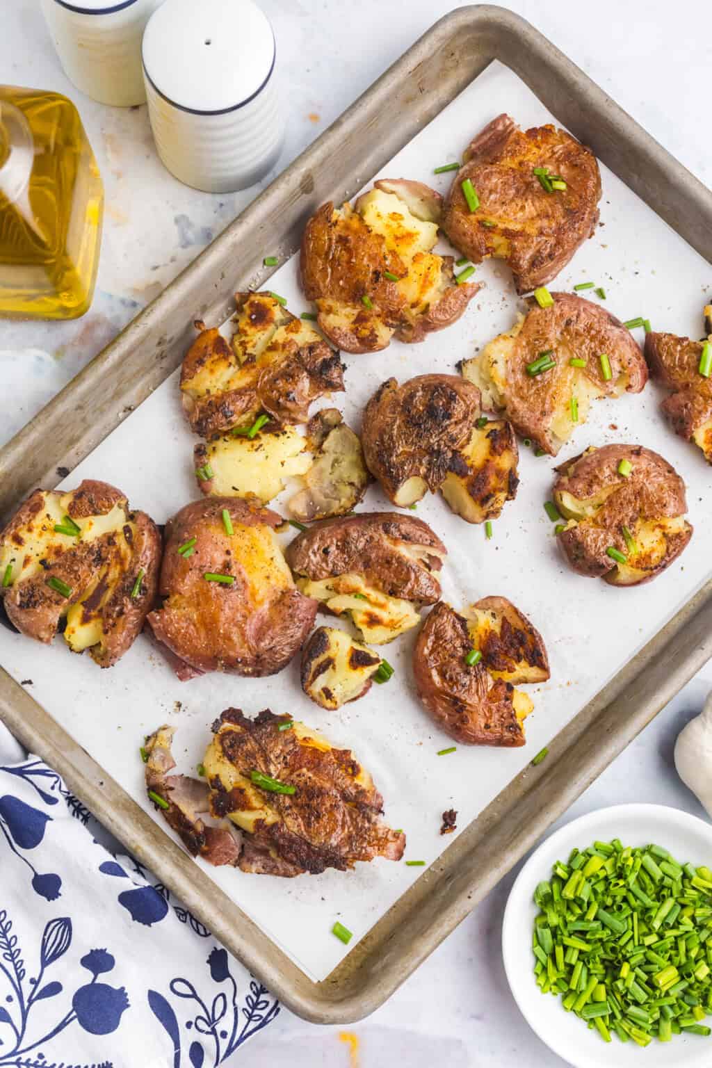 Blackstone Smashed Potatoes - Gimme Some Grilling